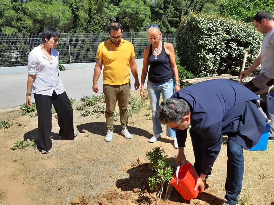 Στη δενδροφύτευση του 1ου ΕΠΑΛ Ζωγράφου ο Δήμαρχος Βασίλης Θώδας ...