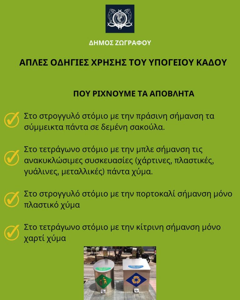 ΟΔΗΓΙΕΣ ΧΡΗΣΗΣ ΤΩΝ ΥΠΟΓΕΙΩΝ ΚΑΔΩΝ ΑΠΟΡΡΙΜΜΑΤΩΝ ΚΑΙ ΑΝΑΚΥΚΛΩΣΗΣ ΤΗΣ ...